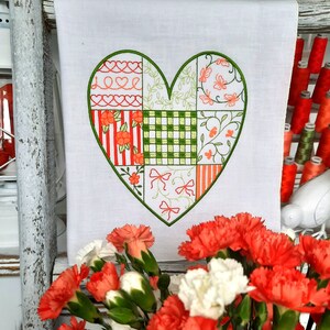 Patchwork Heart Machine Embroidery Design 4 SIZES, Quilted Heart Digital Embroidery Design, Cute ...