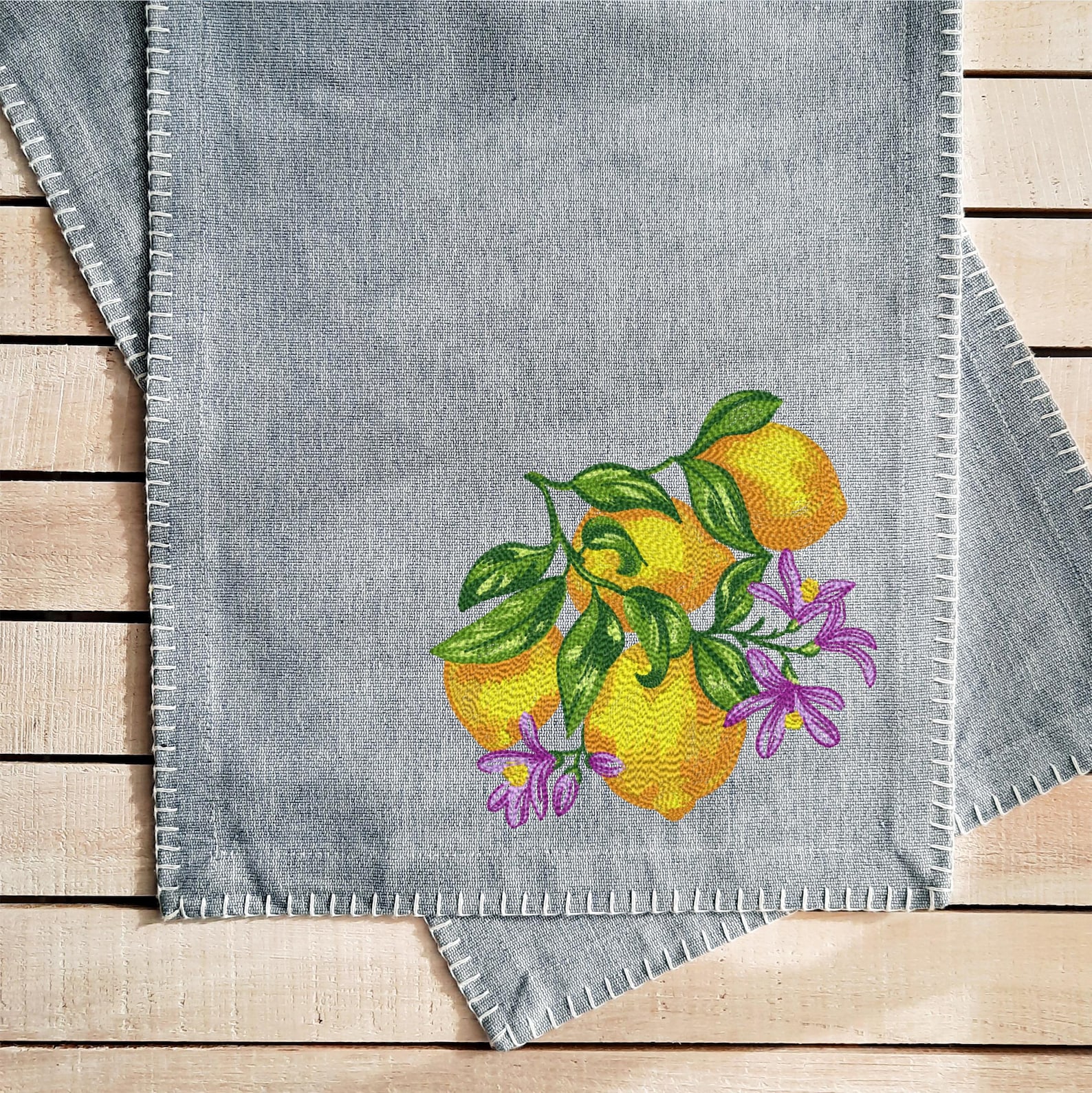 Lemon Branch Machine Embroidery Design - 4 SIZES, Citrus Fruit Digital ...