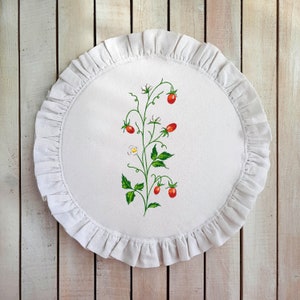 Strawberry Machine Embroidery Design 4 SIZES, Red Strawberry Branch ...