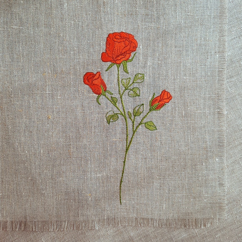 Rose Machine Embroidery Design 3 SIZES Sketch Machine | Etsy