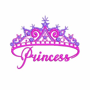 Princess Tiara Machine Embroidery Design 4 Sizes Sketch Machine
