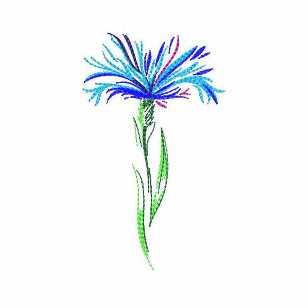 Cornflower Machine Embroidery Design 2 SIZES, Digital Machine ...