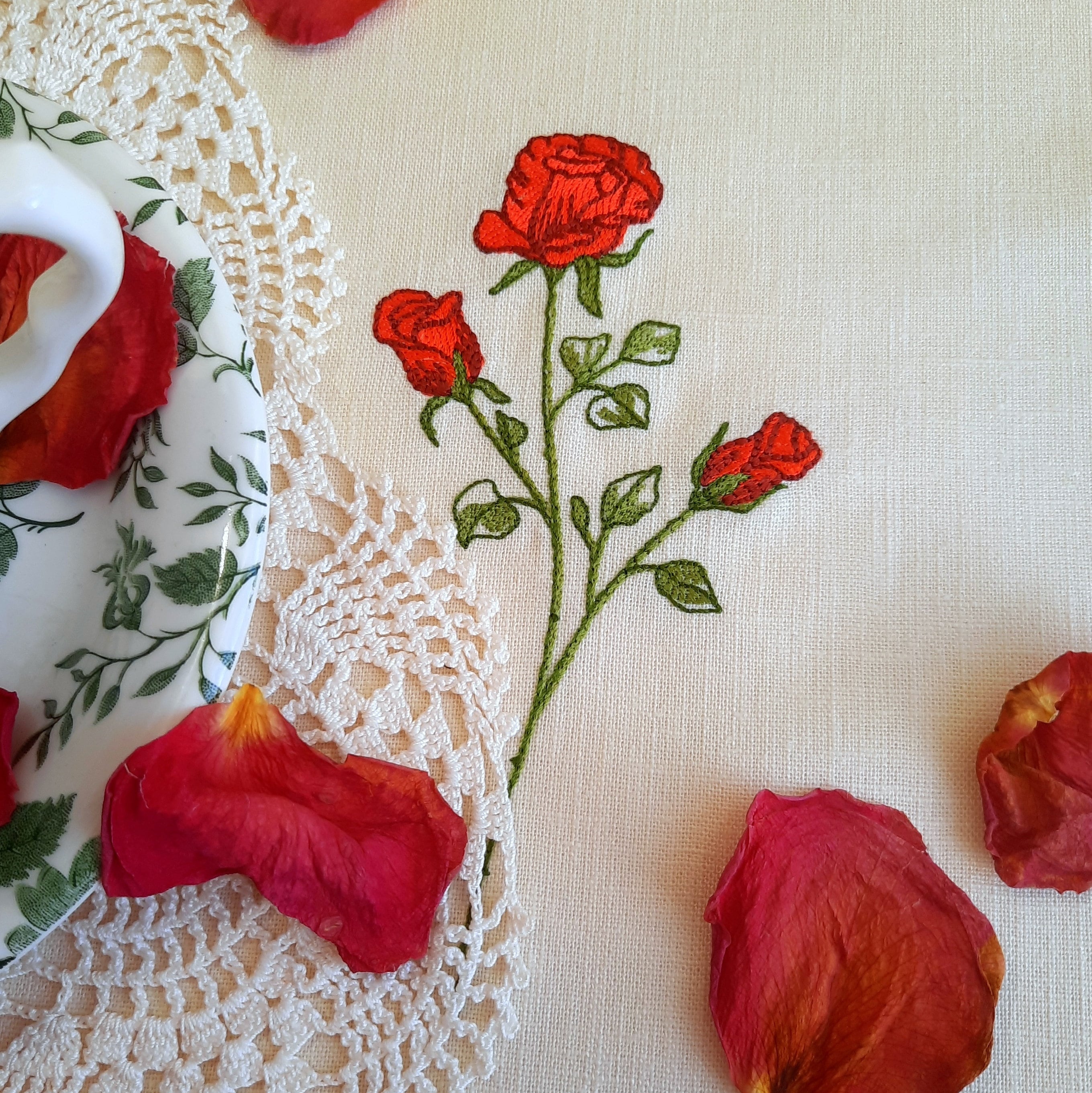 Rose Machine Embroidery Design 3 SIZES Sketch Machine | Etsy