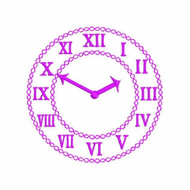 Clock Face Machine Embroidery Design Sketch Machine | Etsy