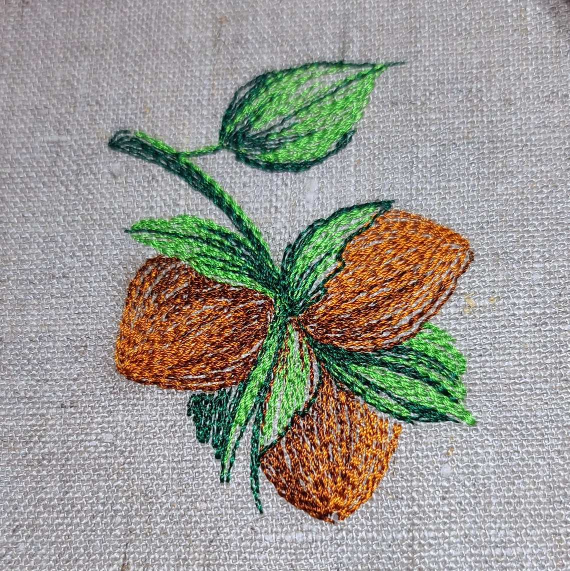 Hazelnuts Machine Embroidery Design 3 SIZES, Autumn Design, Fall Acorn ...