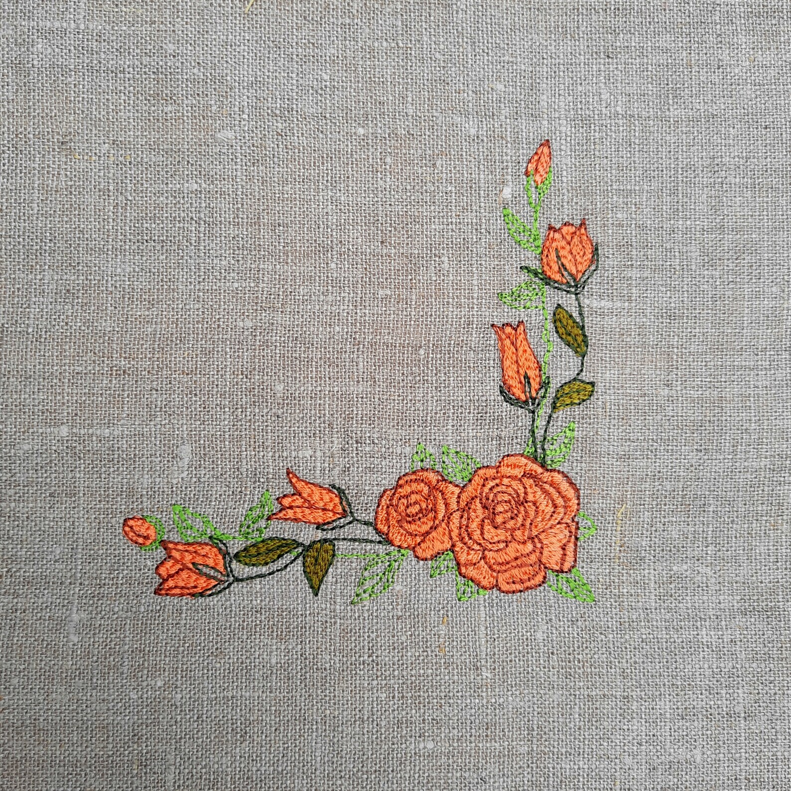 Rose Flowers Corner Machine Embroidery Design 2 SIZES, Rose Flowers ...