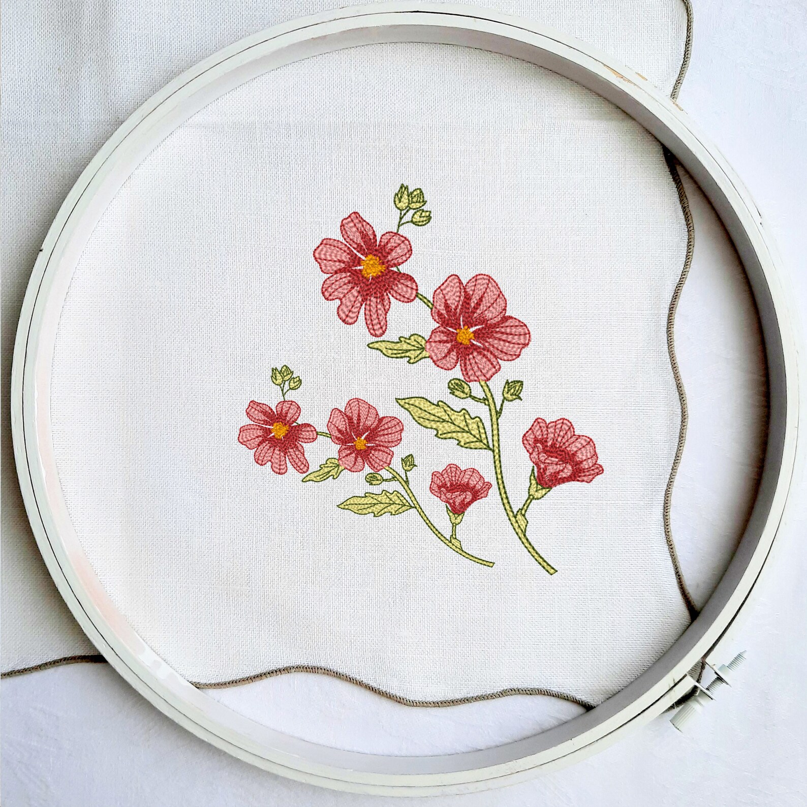Flower Machine Embroidery Design - 4 Sizes, Digital Flower Branch File ...
