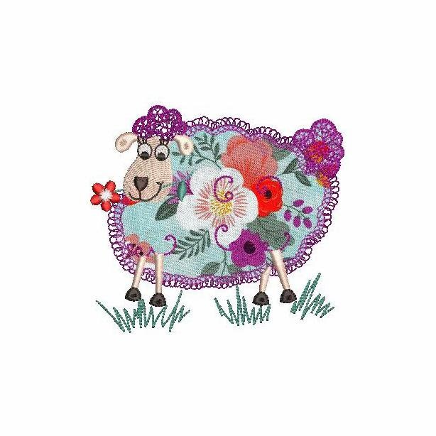 Sheep Applique Machine Embroidery Design Sketch Machine | Etsy