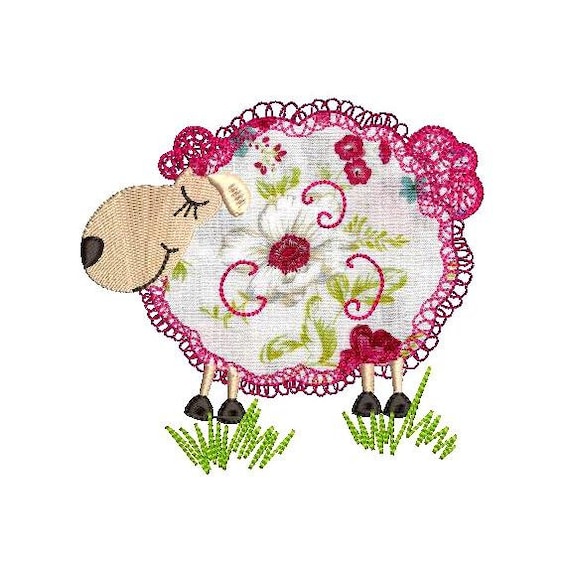 Sheep Applique Machine Embroidery Design Sketch Machine | Etsy