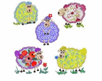 Applique Sheep Machine Embroidery Design - Etsy