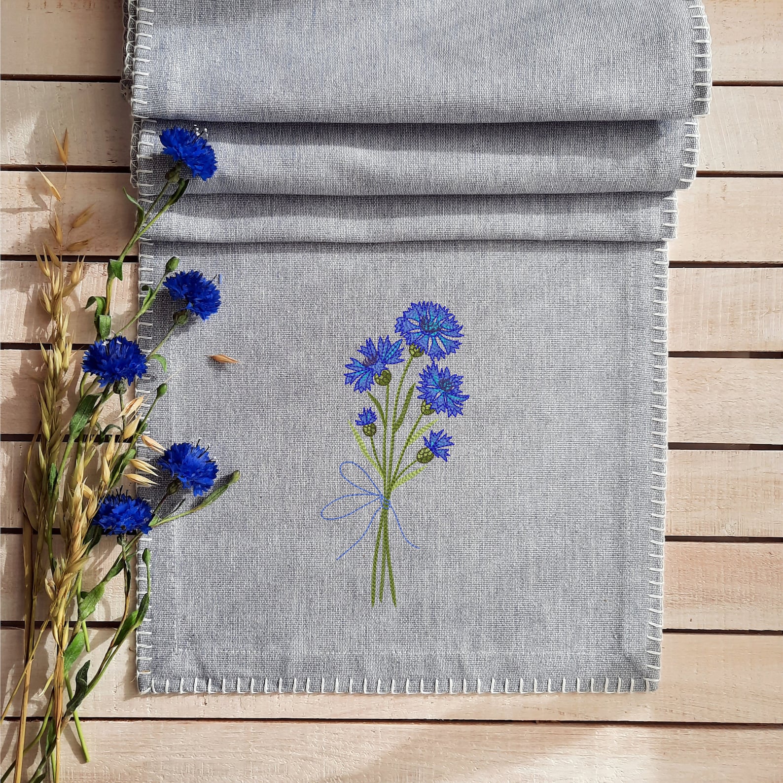 Cornflower Bouquet Machine Embroidery Design - 4 Sizes, Blue Cornflower ...
