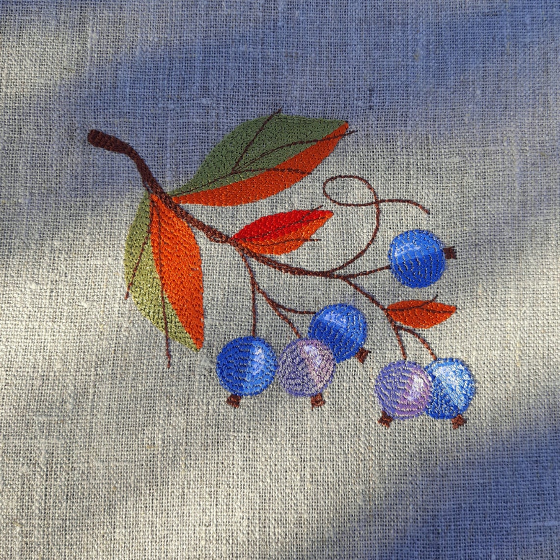 Autumn Berries Branch Machine Embroidery Design Sketch | Etsy