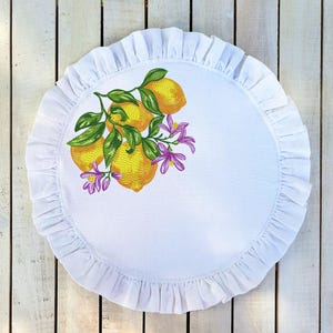 Lemon Branch Machine Embroidery Design - 4 SIZES, Citrus Fruit Digital ...
