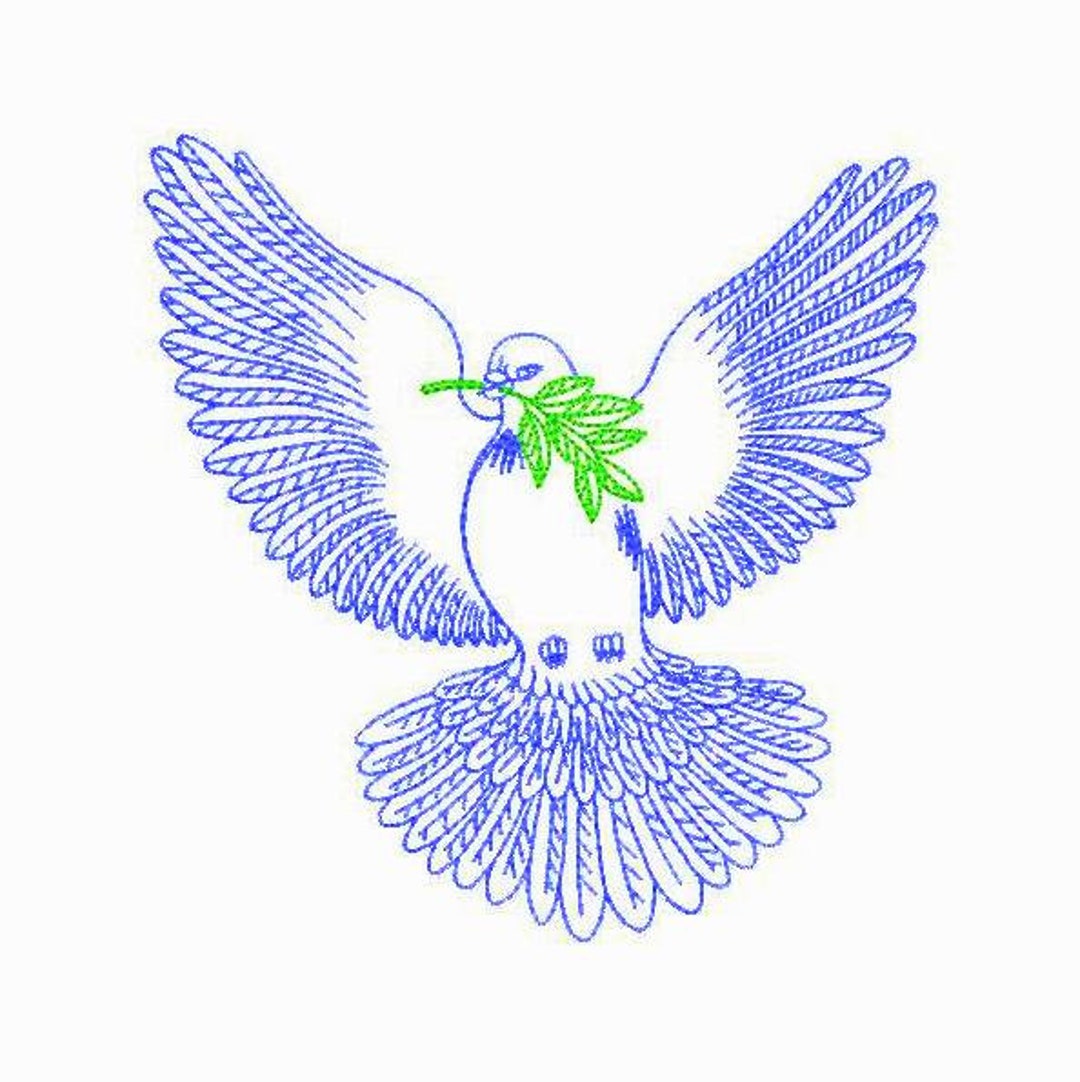 Dove of Peace Machine Embroidery Design 4 SIZES, Spirit Dove Olive ...
