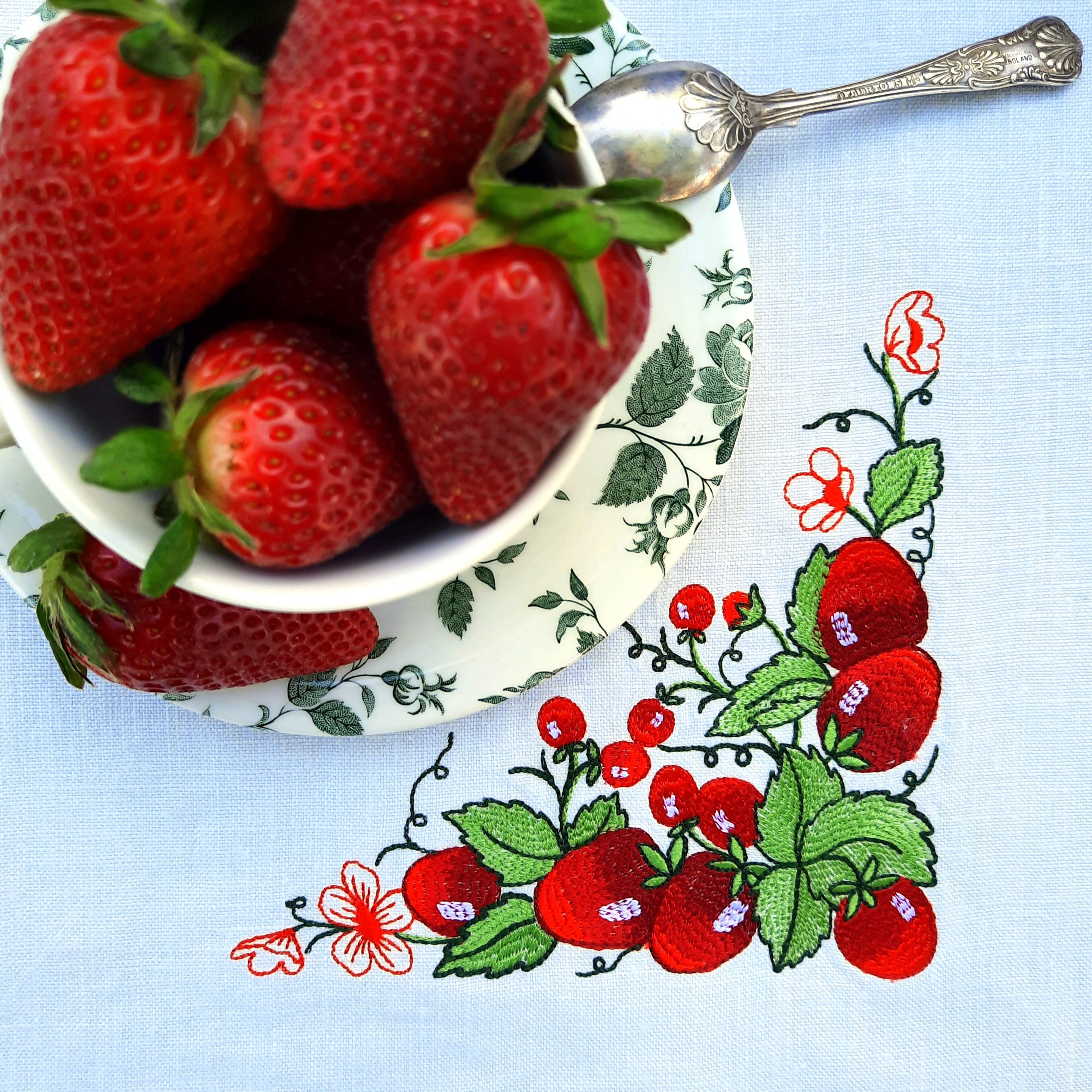 Strawberry Corner SET in 2 Sizes Machine Embroidery Design, Sketch ...