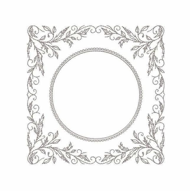 Monogram Frame Machine Embroidery Design 3 SIZES Sketch - Etsy