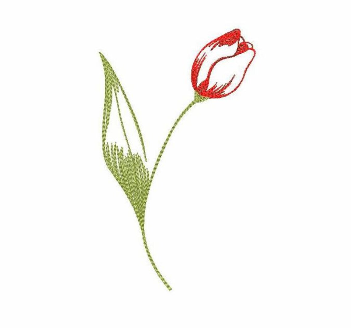 Tulip Machine Embroidery Design 5 SIZES Tulip Flower Digital - Etsy