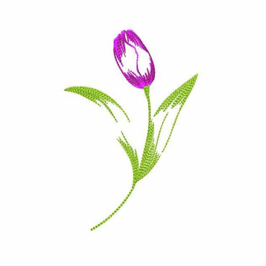 Tulip Machine Embroidery Design 5 SIZES, Tulip Flower Digital ...