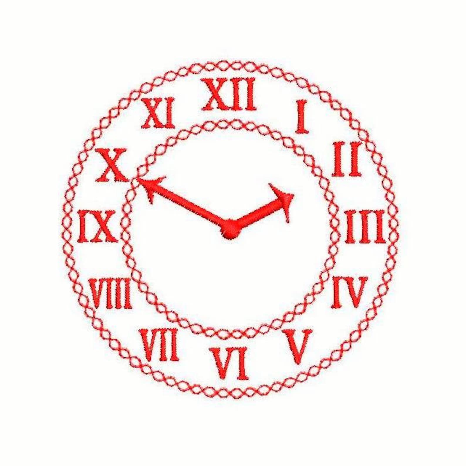 Clock Face Machine Embroidery Design Sketch Machine - Etsy