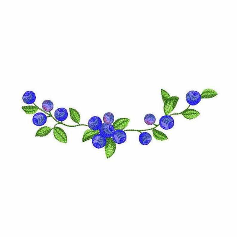 Blueberry Border Machine Embroidery Design, Digital Machine Embroidery ...