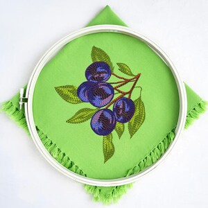 Plums Machine Embroidery Design - 4 SIZES, Fruit Digital Embroidery ...