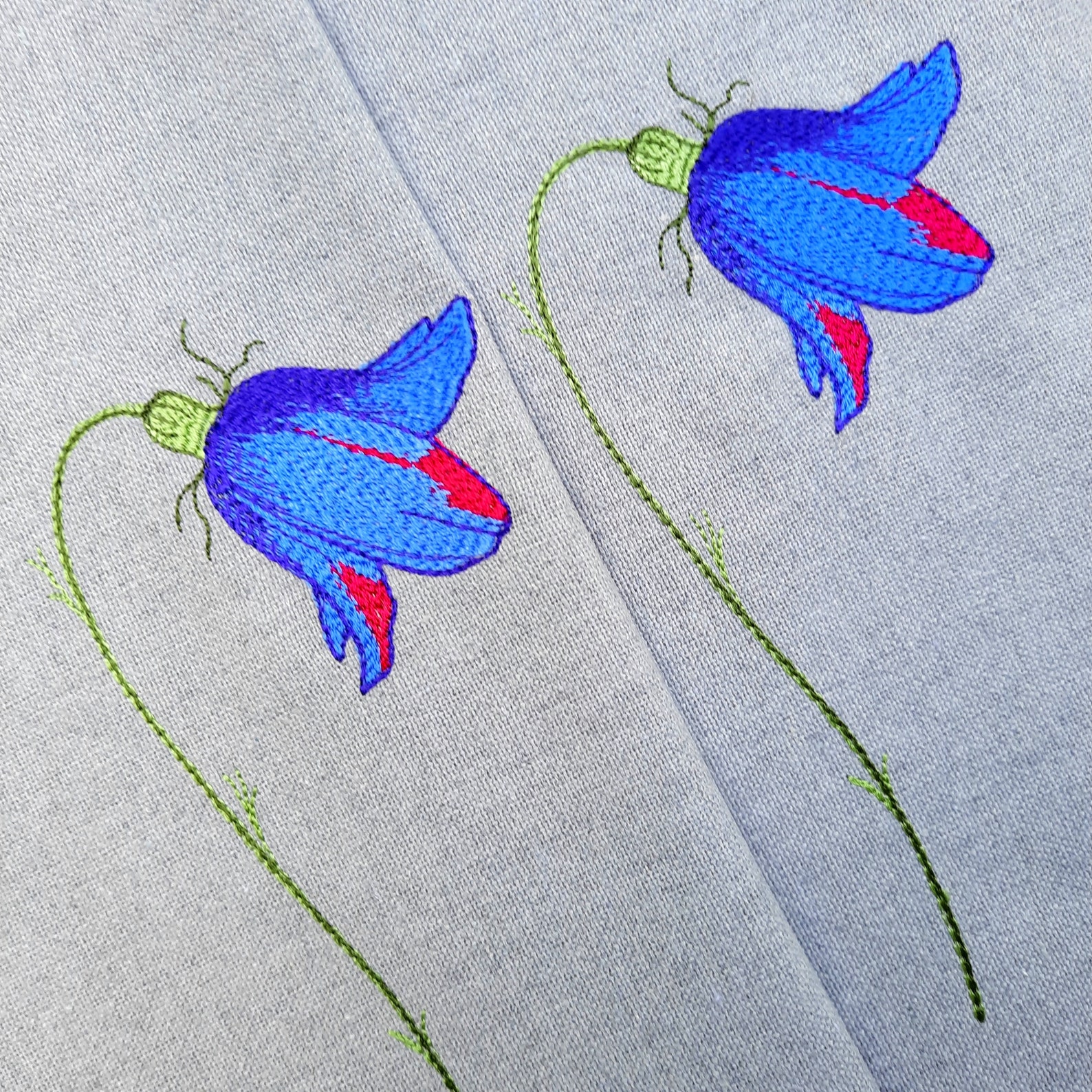 Bellflower Machine Embroidery Design 2 SIZES Field Bluebell - Etsy