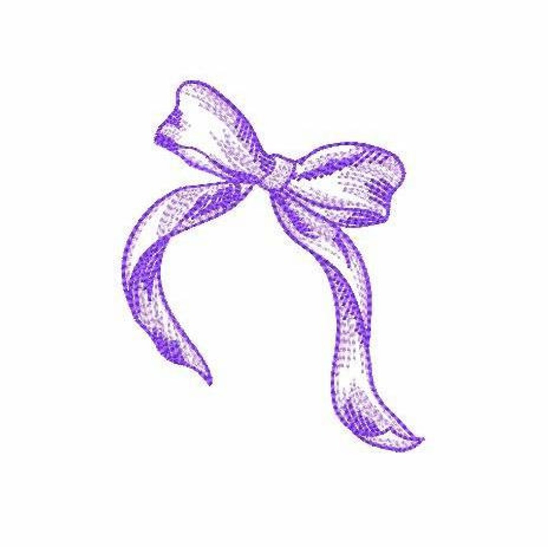 Bow Machine Embroidery Design Ribbon Bow Digital Embroidery File Cute Bowknot Machine