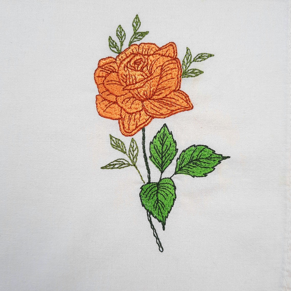 Rose Machine Embroidery Design 2 SIZES Sketch Machine | Etsy
