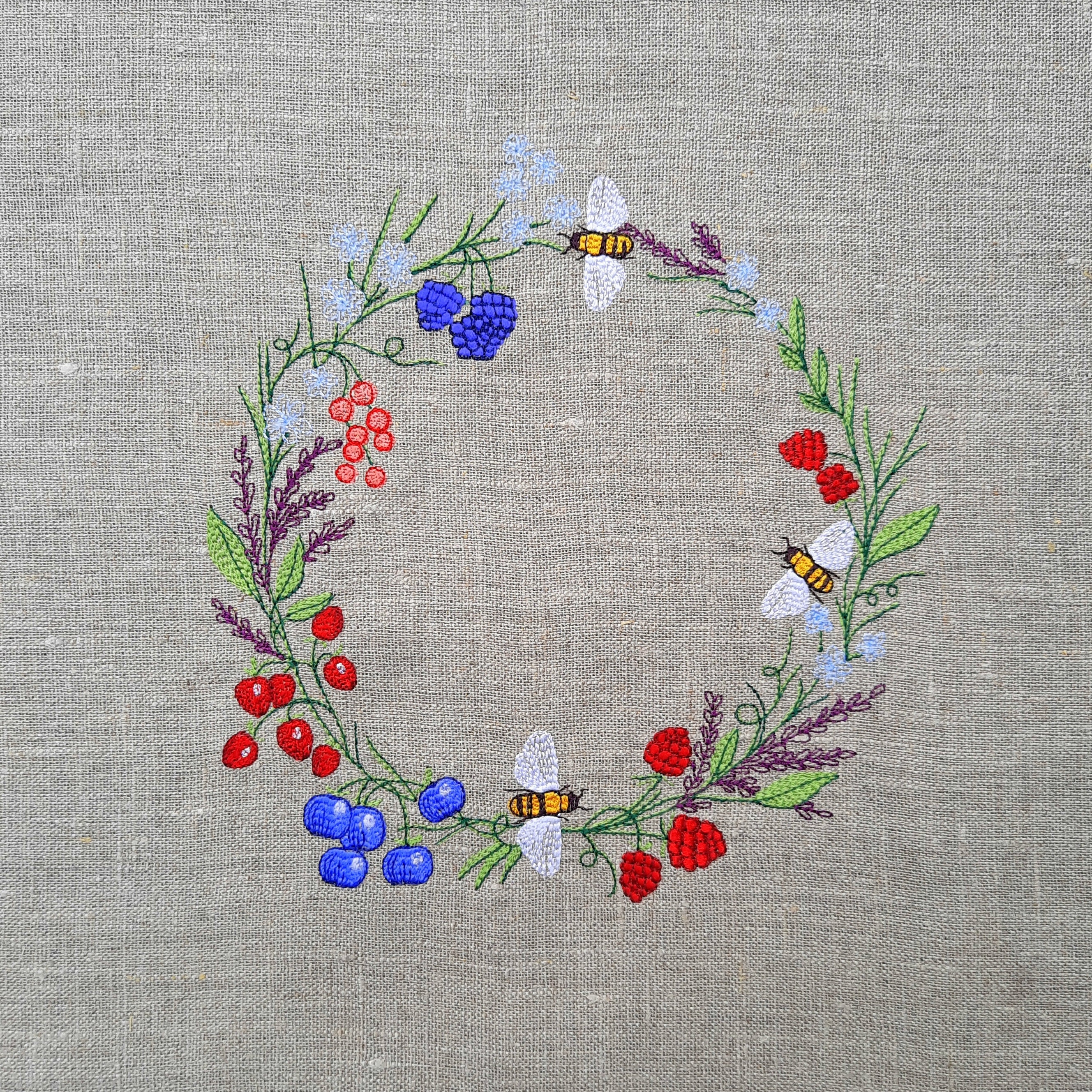 Floral Wreath Machine Embroidery Design 3 SIZES, Floral Frame Digital ...