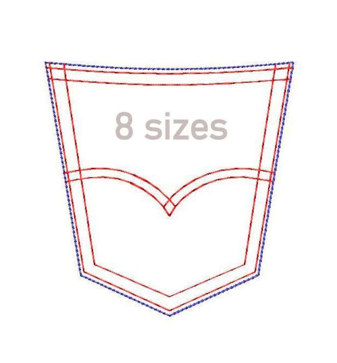 Jeans Pocket Machine Embroidery Design – 8 SIZES, Denim Pocket Digital ...