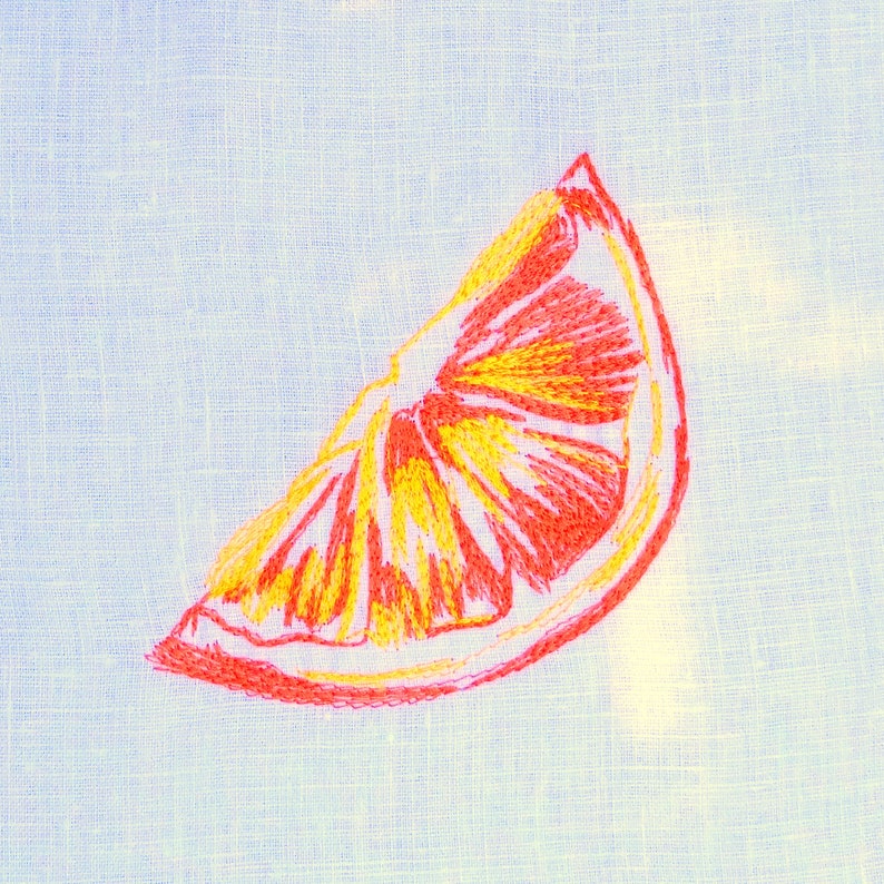 Orange Slice Machine Embroidery Design-2 SIZES, Sketch Machine ...