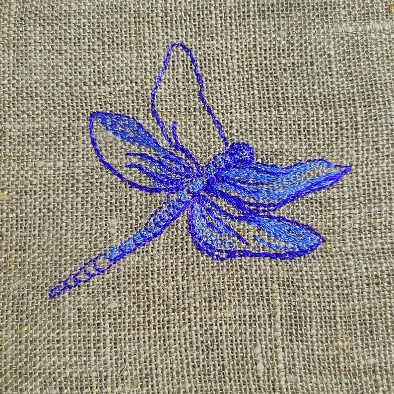 Dragonfly Machine Embroidery Design 2 SIZES Sketch Machine | Etsy