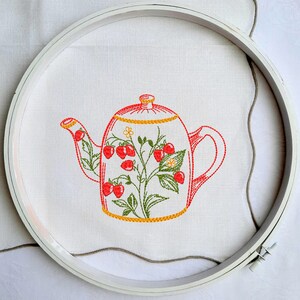 Teapot Machine Embroidery Design 4 SIZES, Digital Machine Embroidery ...