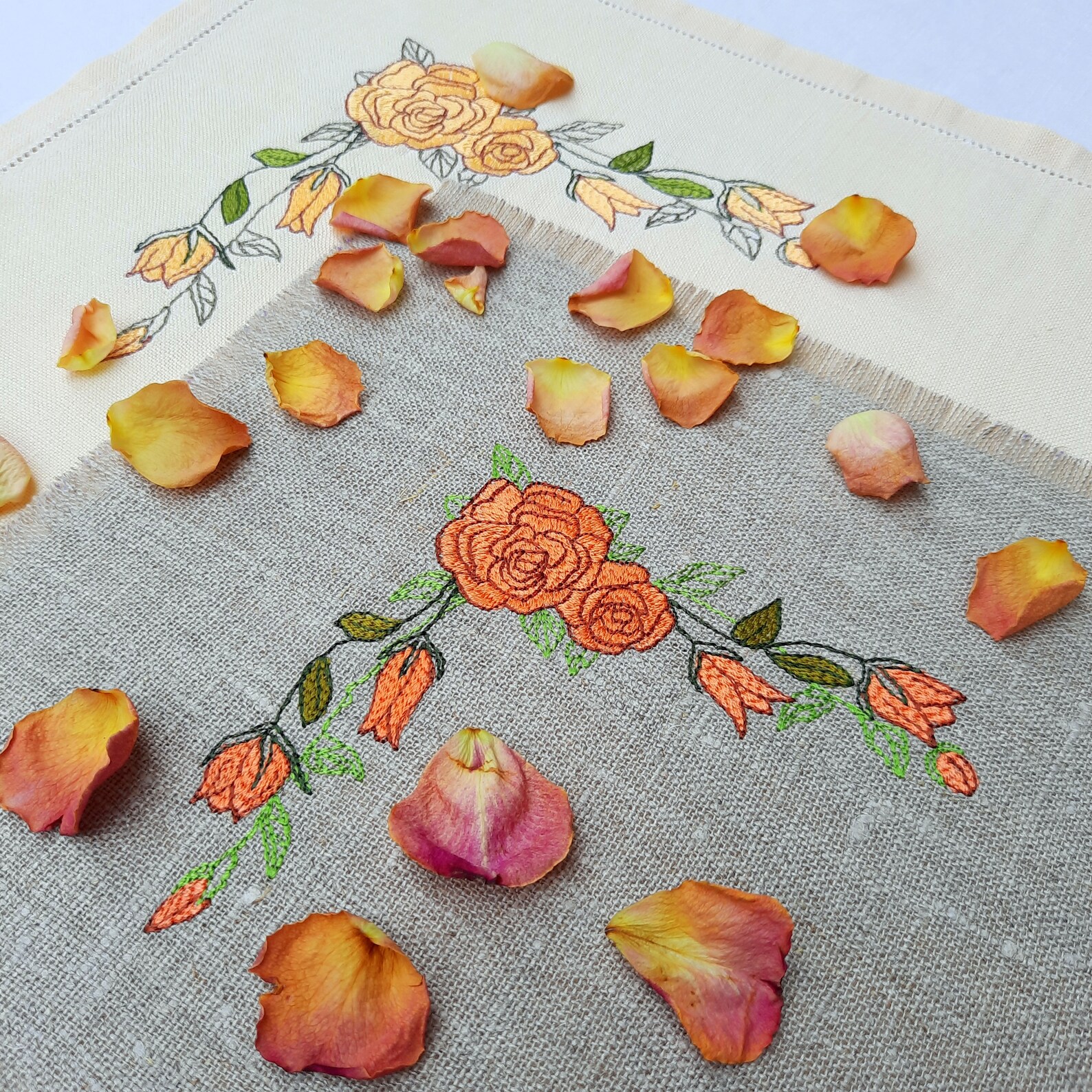 Rose Flowers Corner Machine Embroidery Design 2 SIZES, Rose Flowers ...