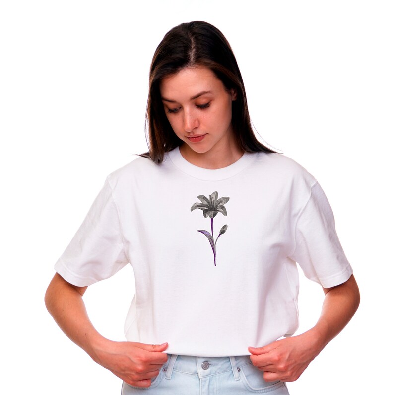 Lily Machine Embroidery Design 3 SIZES Sketch Machine - Etsy