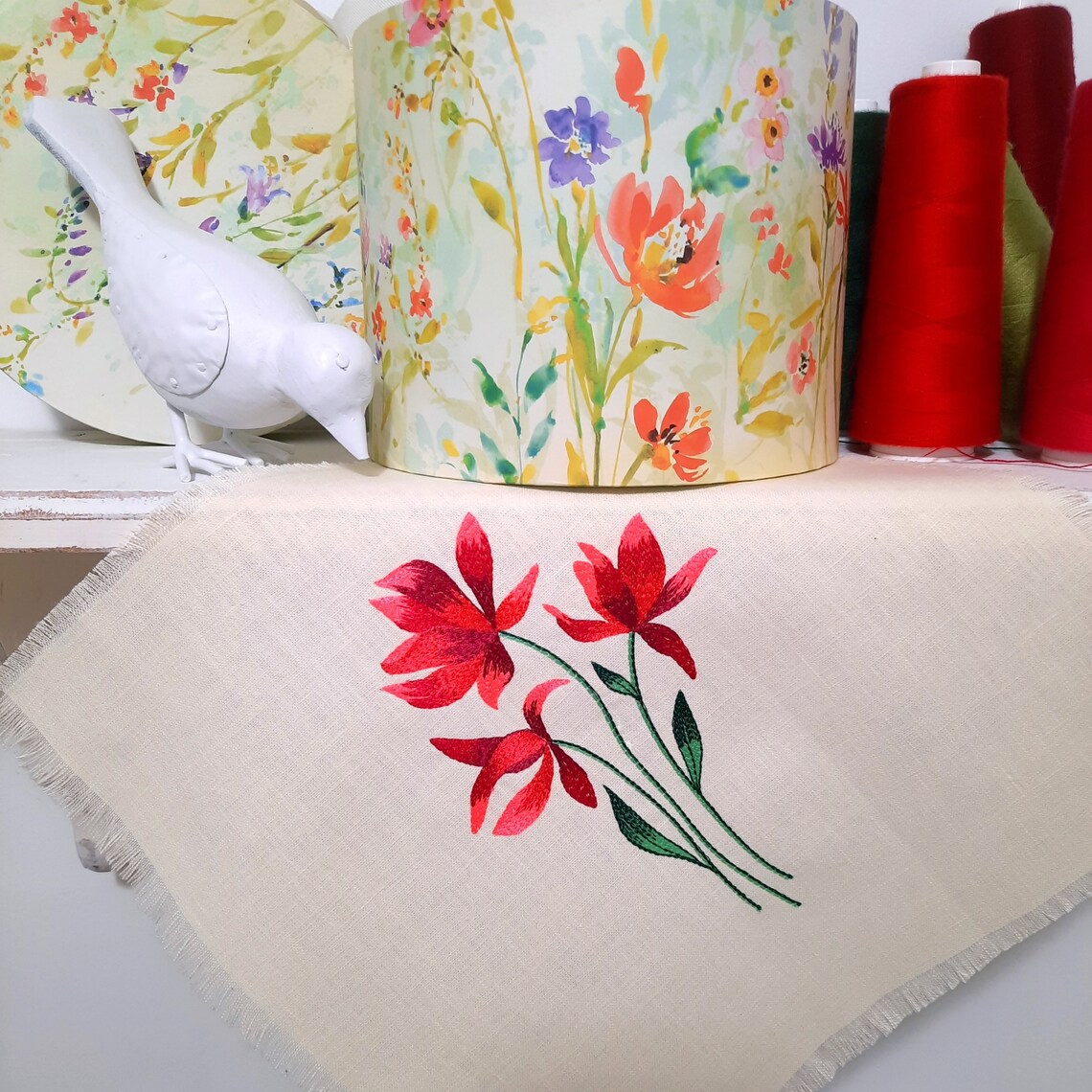 Flower Bouquet Machine Embroidery Design 5 Sizes Sketch Etsy