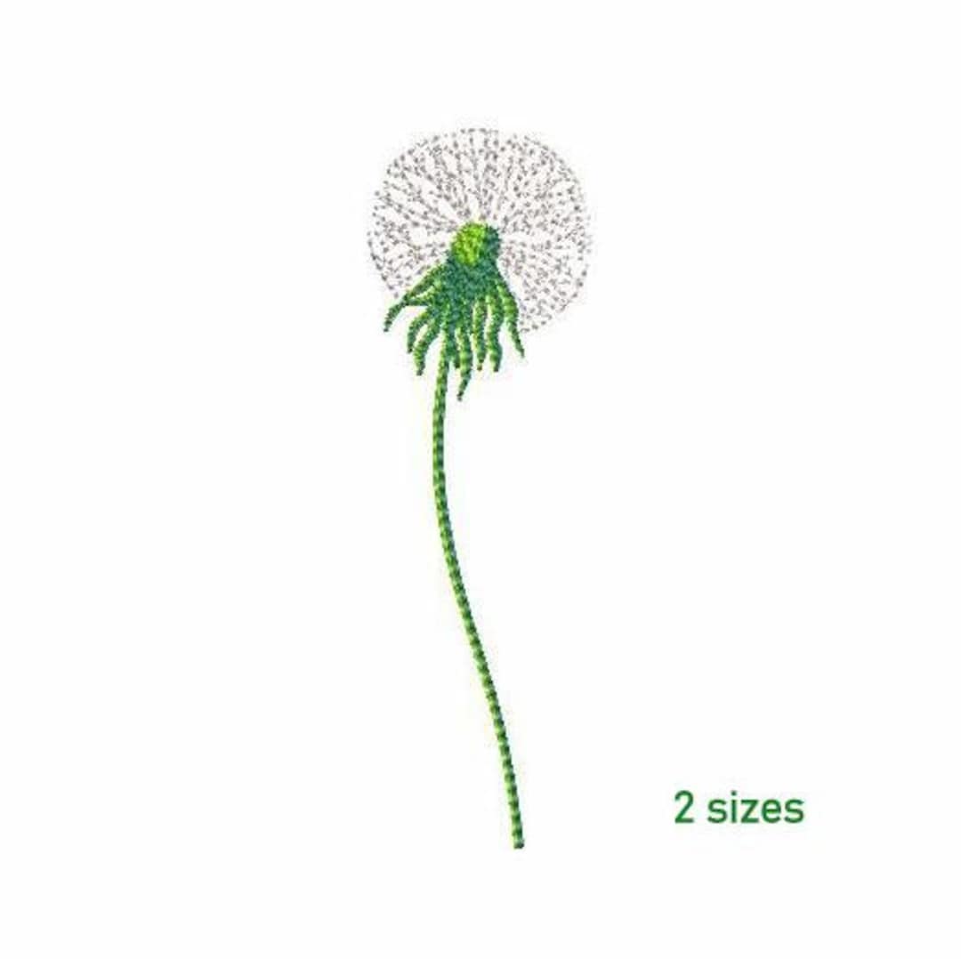 Dandelion Machine Embroidery Design 2 SIZES, White Dandelion Digital ...