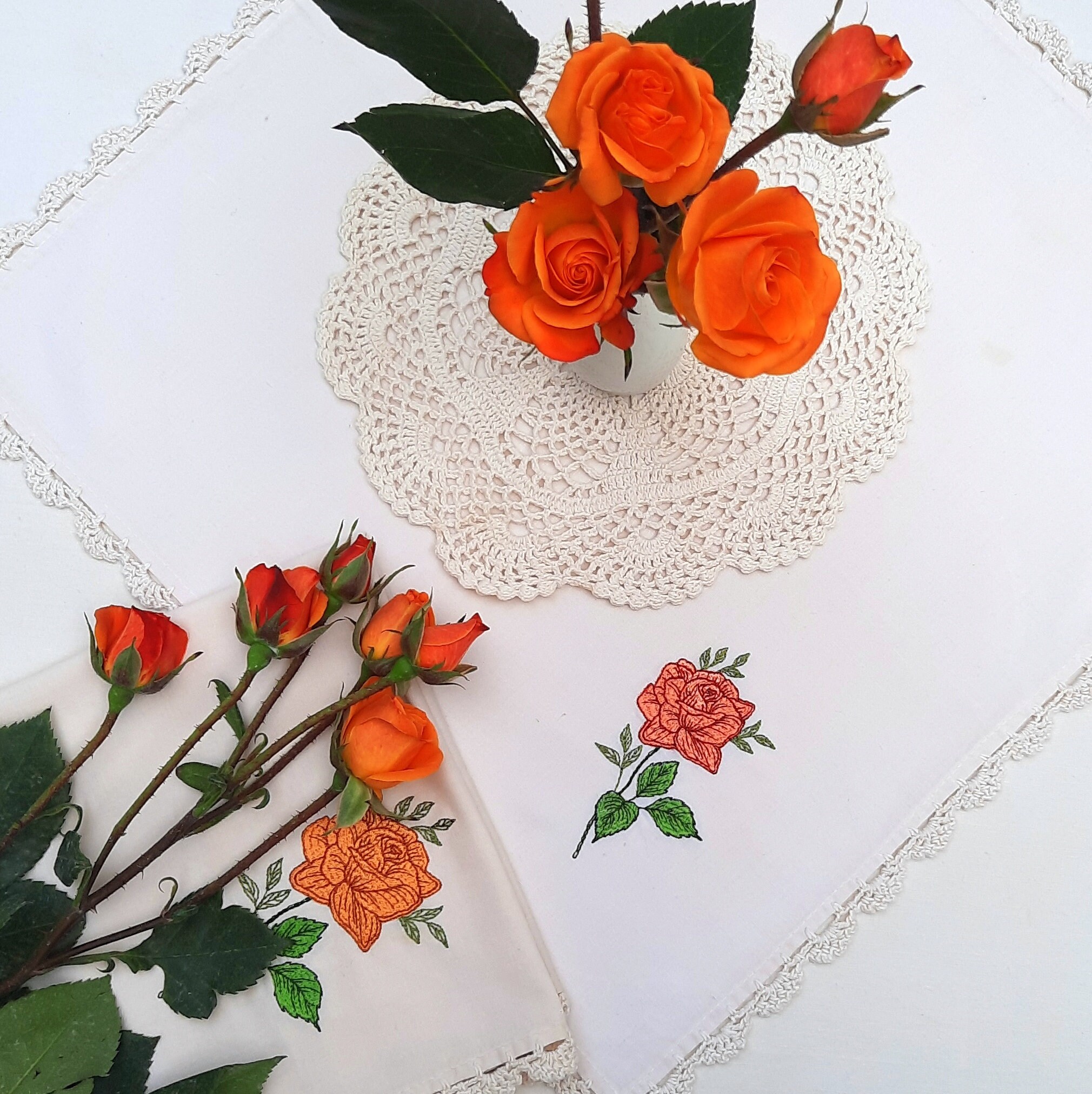 Rose Machine Embroidery Design 2 SIZES Tea Rose Digital - Etsy