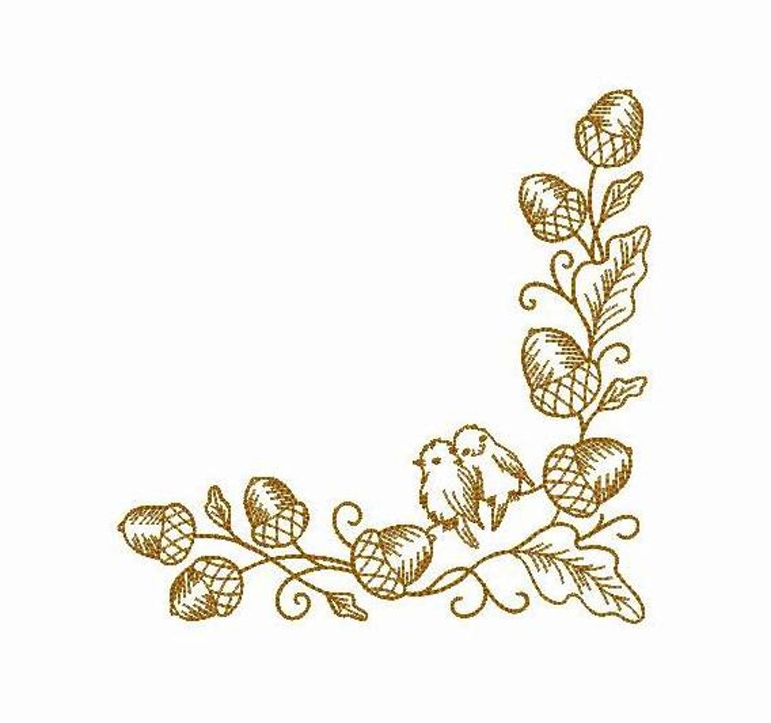 Autumn Corner Machine Embroidery Design 4 SIZES, Thanksgiving Corner ...