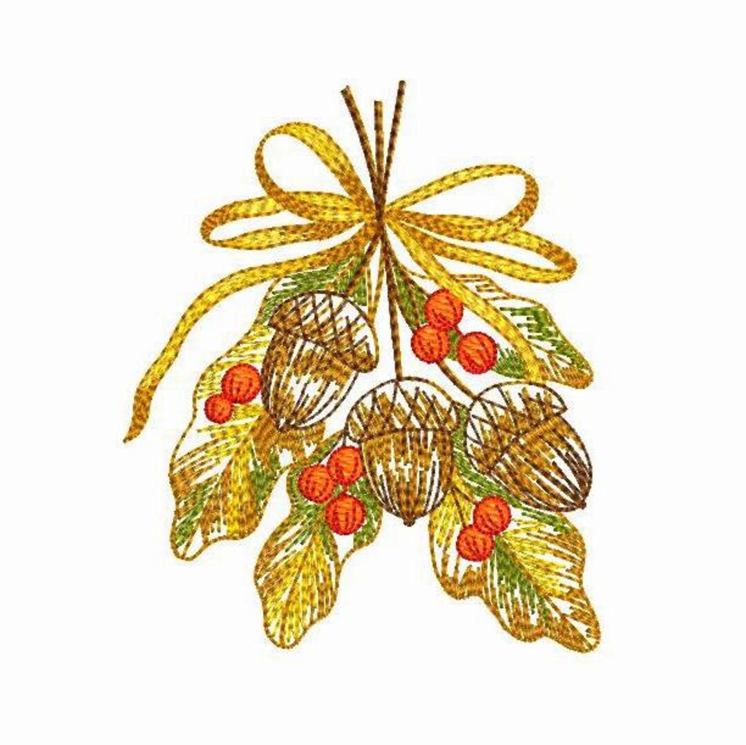 Acorns Machine Embroidery Design 3 SIZES, Acorns Nuts Oak Leaves ...