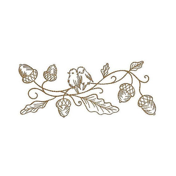 Autumn Border Machine Embroidery Design 4 SIZES Sketch - Etsy