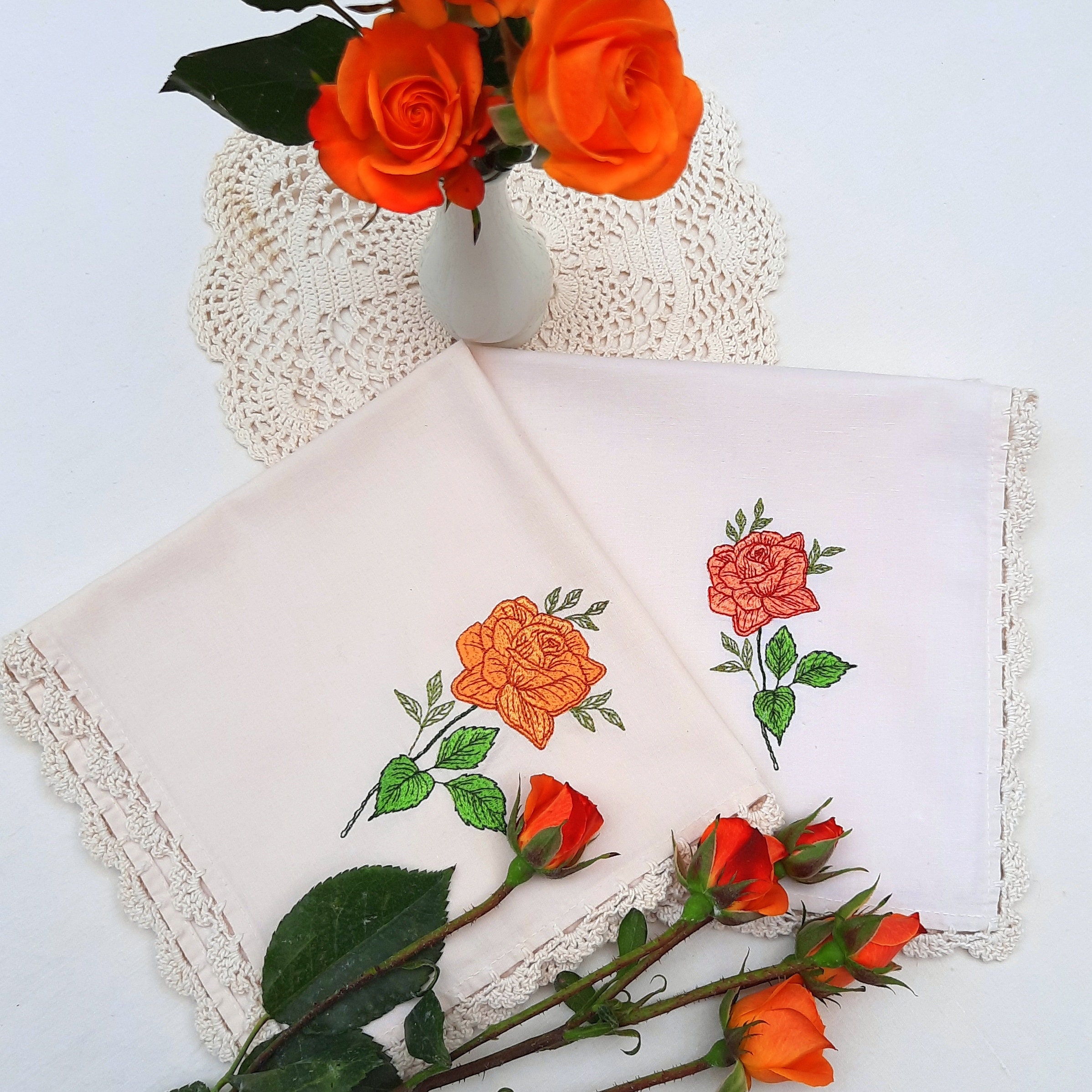 Rose Machine Embroidery Design 2 SIZES Tea Rose Digital - Etsy