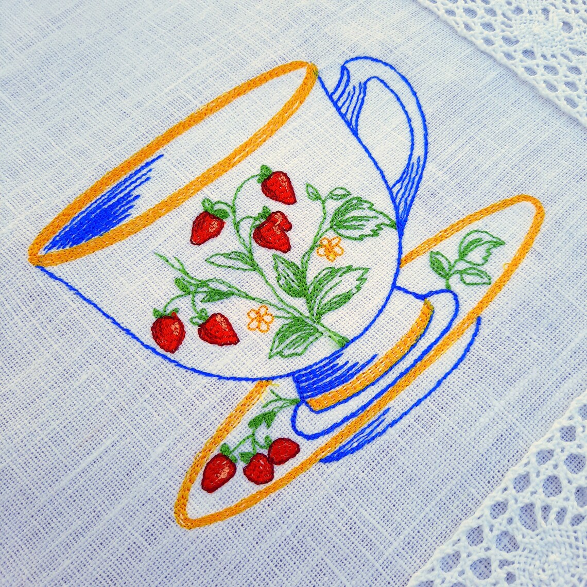 Tea Cup Machine Embroidery Design Sketch Machine Embroidery | Etsy