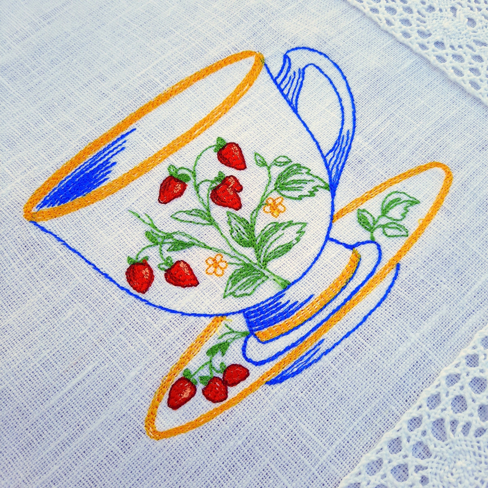 Tea Cup Machine Embroidery Design Sketch Machine Embroidery | Etsy