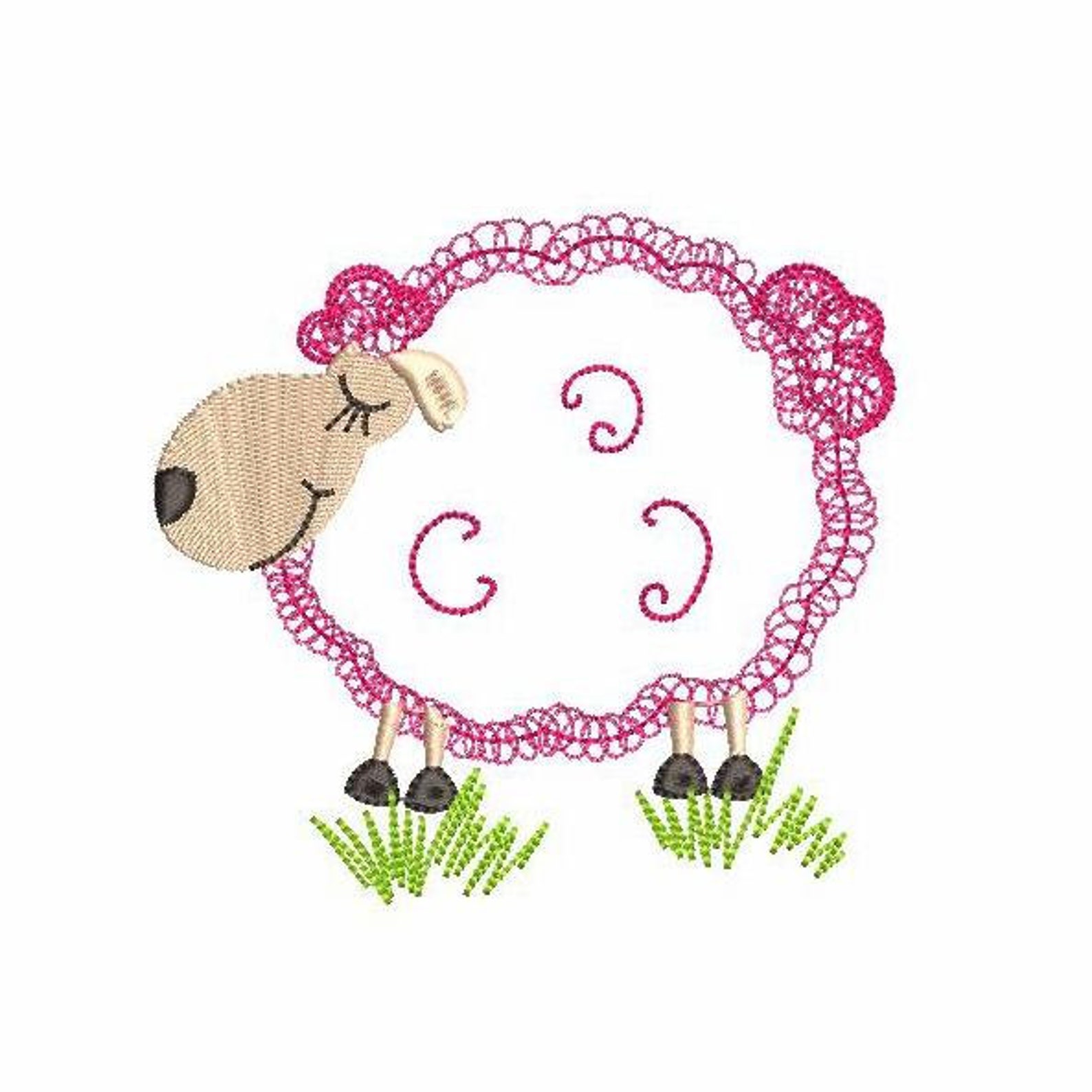 Sheep Applique Machine Embroidery Design, Sketch Machine Embroidery ...