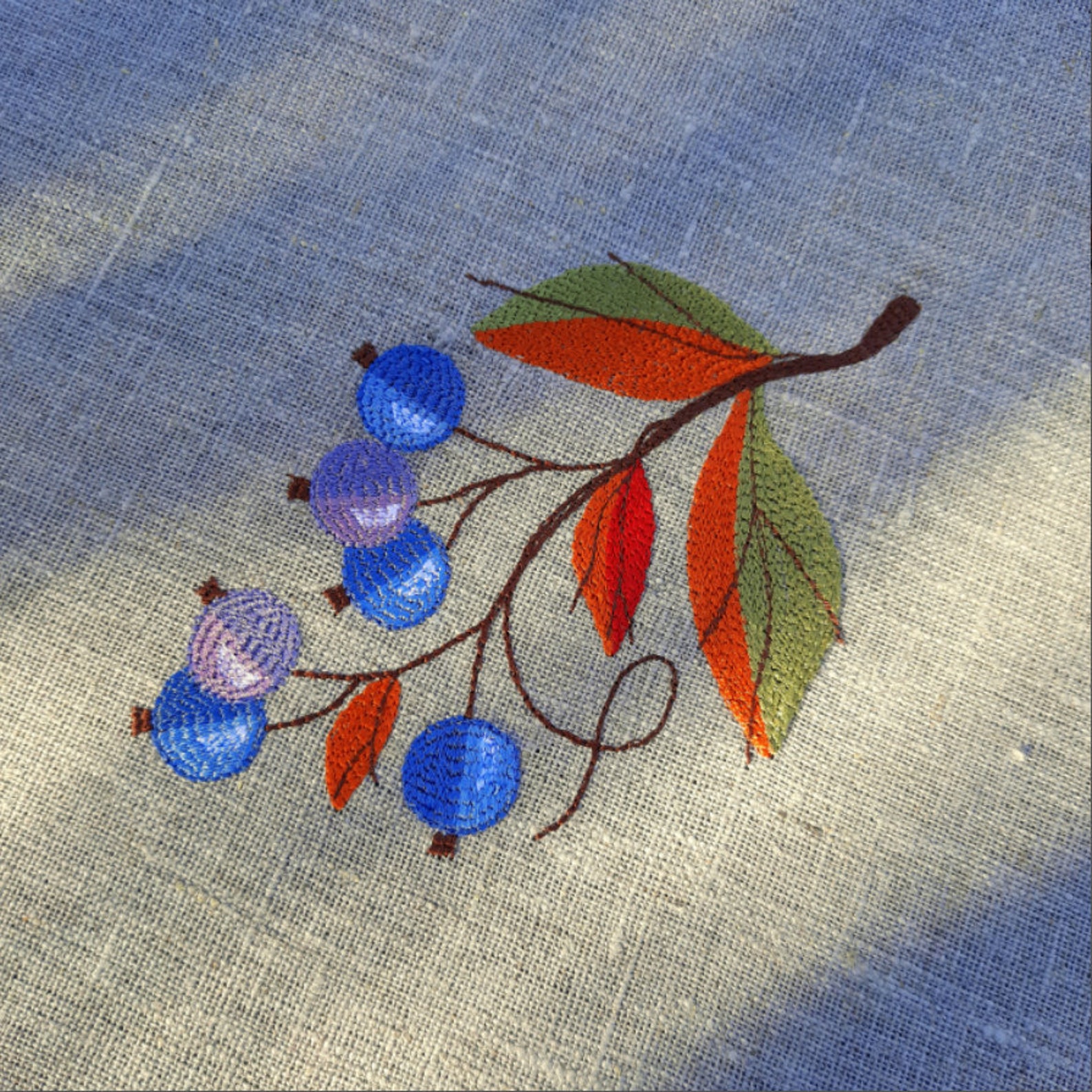 Autumn Berries Branch Machine Embroidery Design Sketch | Etsy