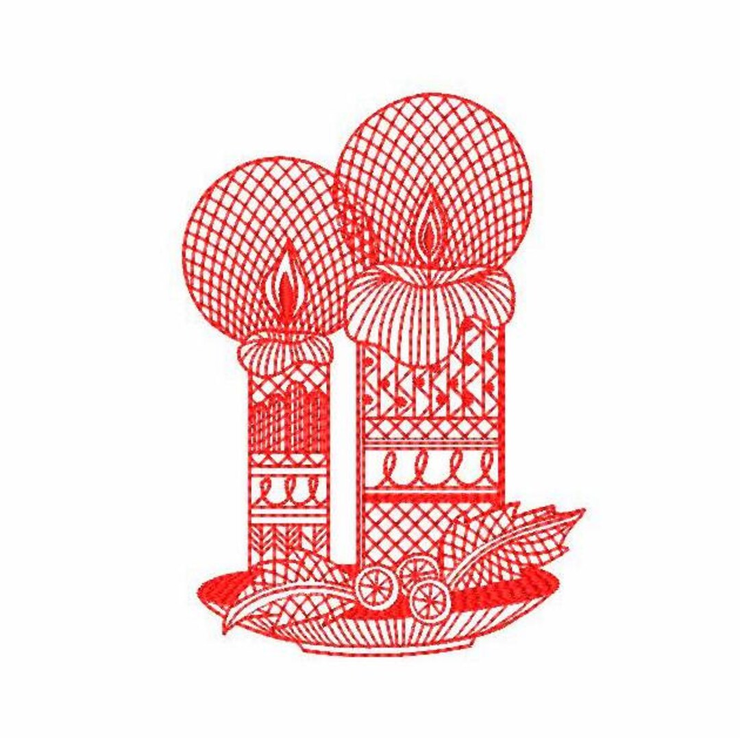 Christmas Candles Machine Embroidery Design 6 SIZES, Sketch Machine ...
