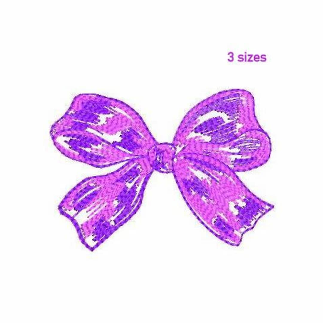 Bow Machine Embroidery Design 3 SIZES, Ribbon Bow Digital Embroidery ...