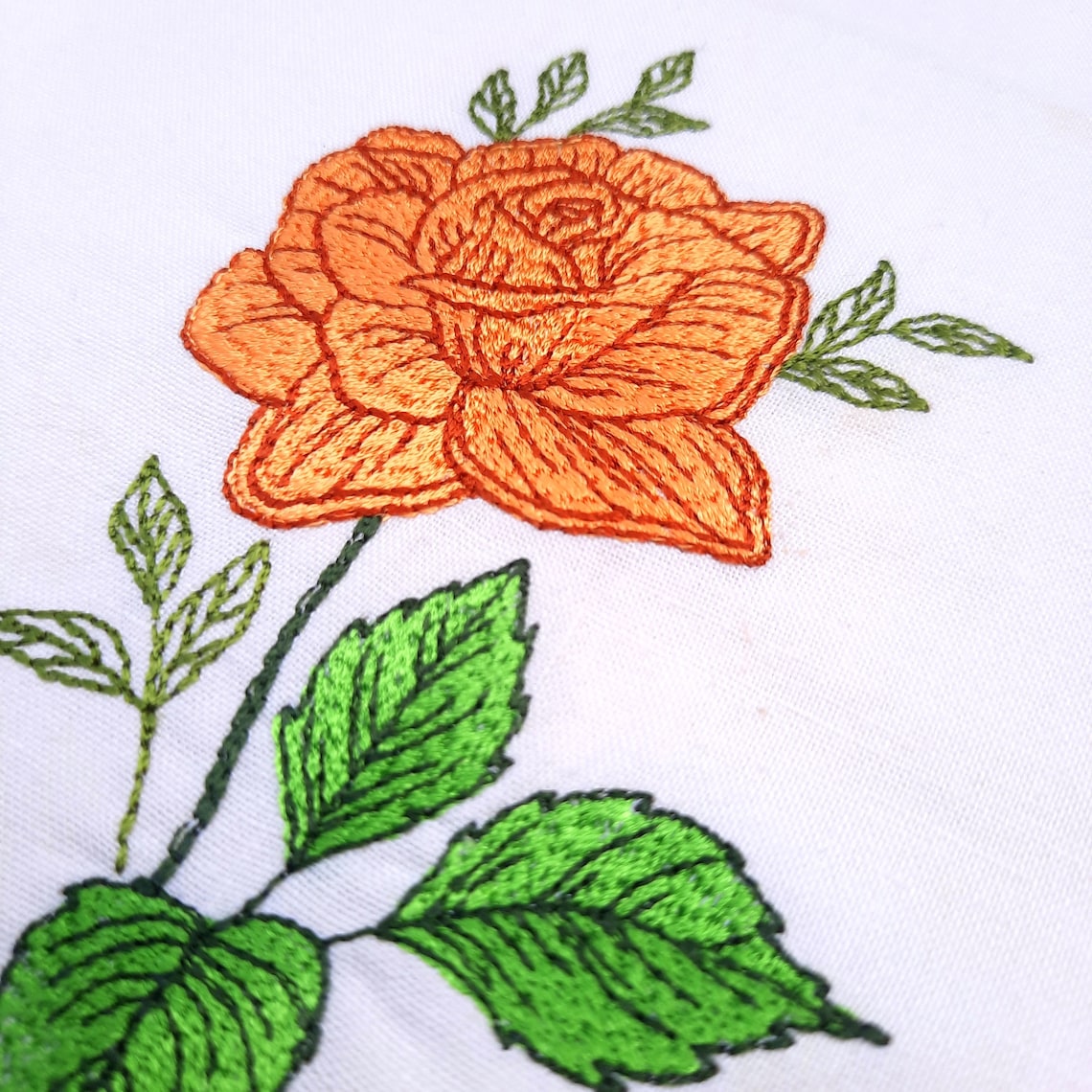 Rose Machine Embroidery Design 2 SIZES Sketch Machine | Etsy