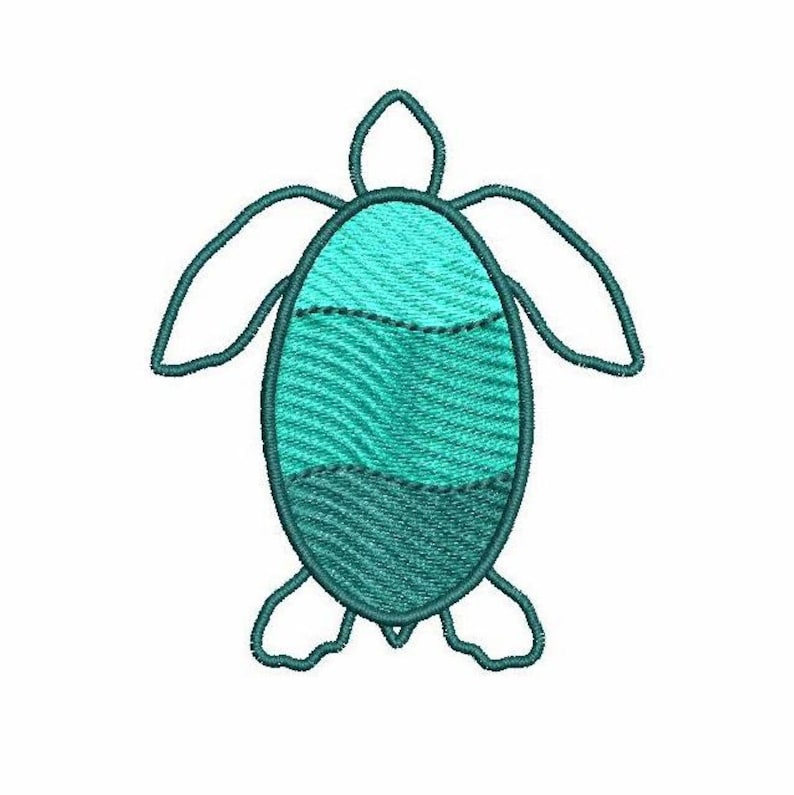 Sea Turtle Machine Embroidery Design 8 SIZES, Sketch Machine Embroidery ...
